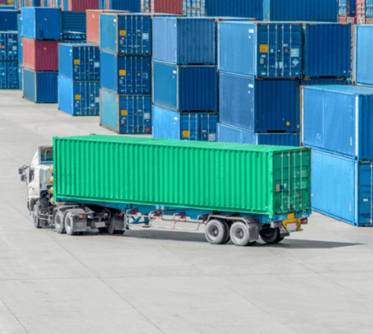 Shipping Container Truck Shipping Container Lorry Truck Hi Res Stock